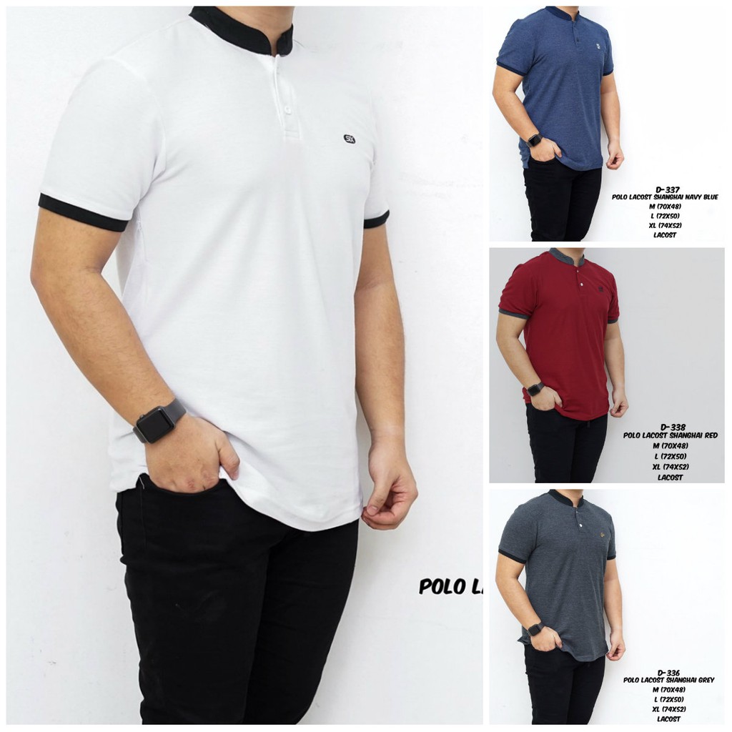 Jual Kaos Polo Pria Shanghai Polo Shirt Lacoste Polos Slimfit | Shopee ...