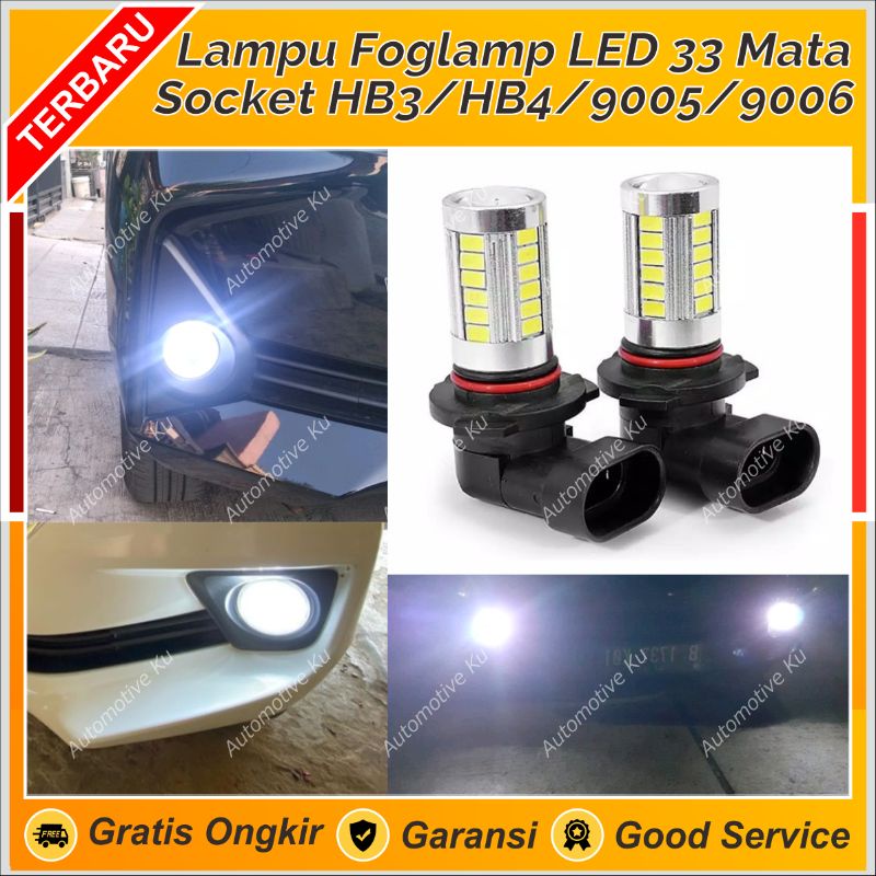 Jual LAMPU LED FOGLAMP VARIASI 33 MATA SINAR PUTIH SOKET HB3/9005 & HB4 ...