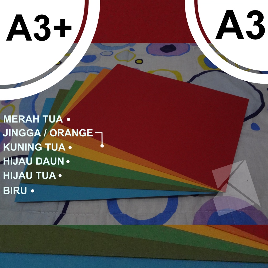 Jual KERTAS BC / MANILA WARNA A3+ dan A3 ECERAN PER LEMBAR | Shopee ...