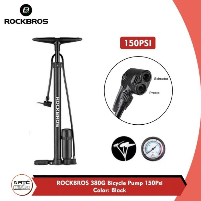 Jual Rockbros 380G Bike Pump 160 psi - Pompa Sepeda MTB Lipat Road bike ...