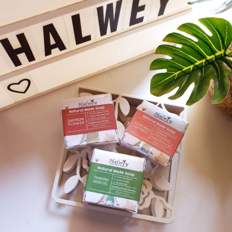 Jual (HALWEY NEW) NATURAL MADE SOAP SABUN MUKA SABUN WAJAH (SAFFRON ...