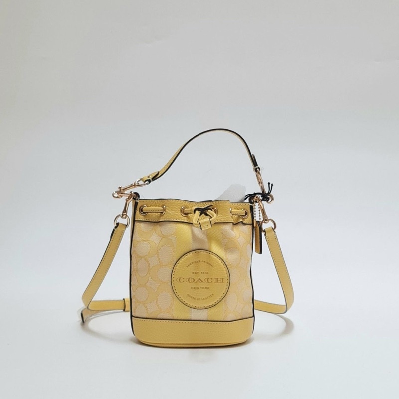 Jual COACH C8322 MINI DEMPSEY BUCKET RETRO YELLOW 14/18x16x9 | Shopee Indonesia