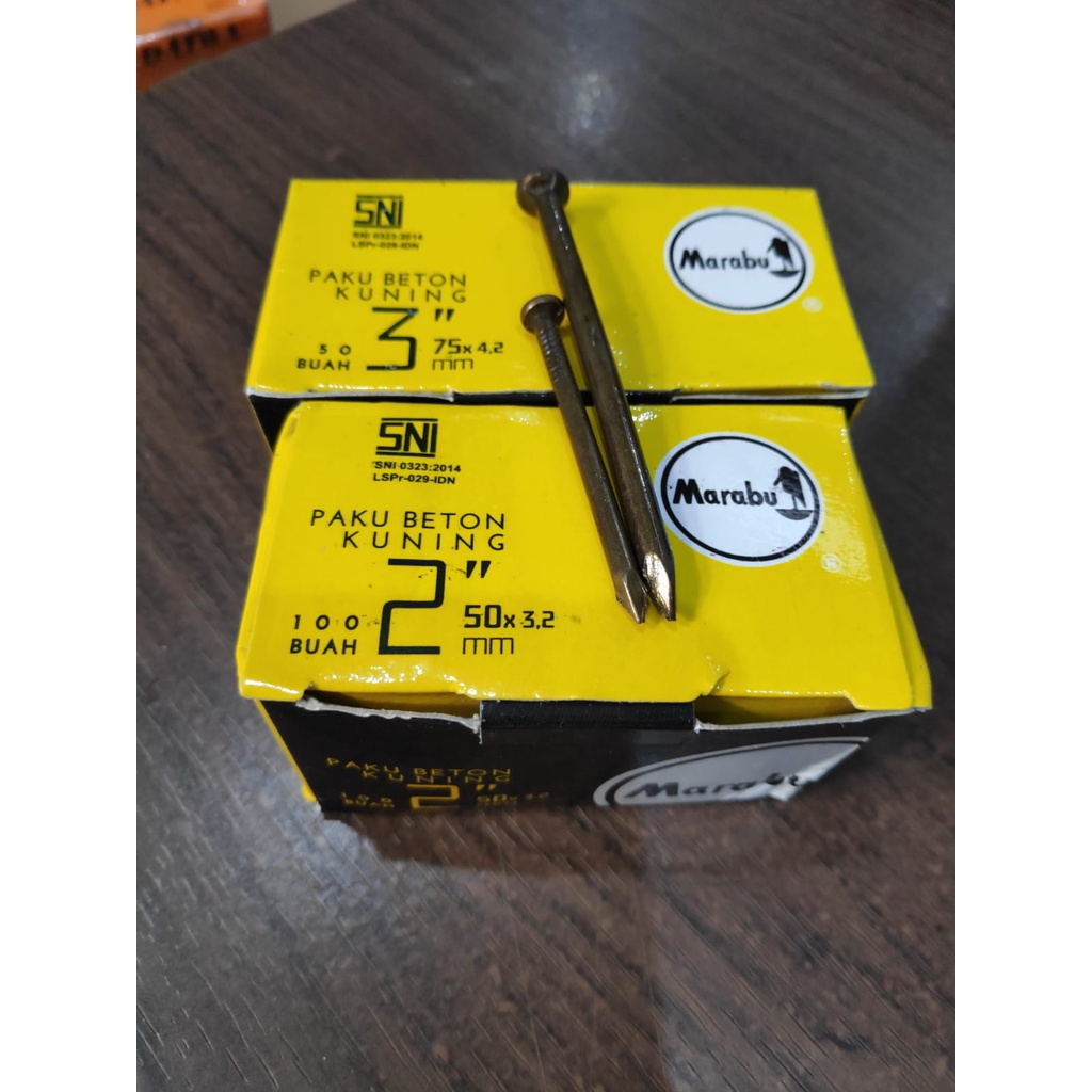 Jual Paku Beton Kuning Marabu Ukuran 5 cm & 7 cm | Shopee Indonesia