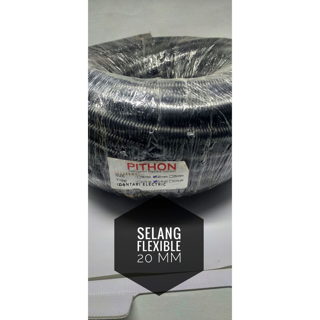 Jual Selang AC Pipa Selang Flexible Conduit 20mm PITHON Hitam Harga ...
