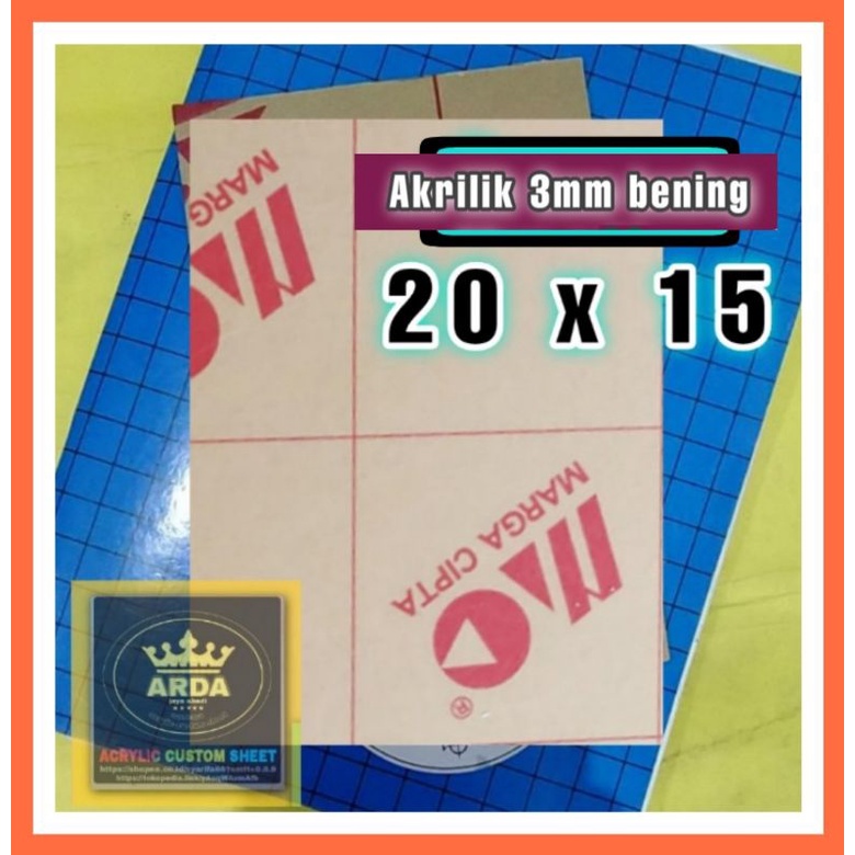 Jual Akrilik bening 3mm 15 x 20 lembaran/ Acrylic kode 000 marga cipta ...