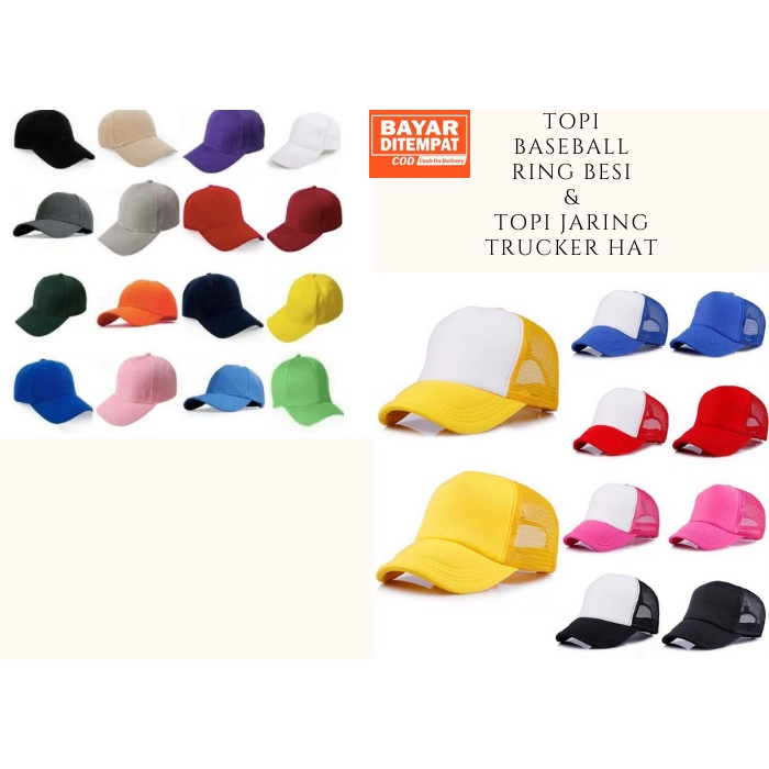 Jual Topi Polos Ring Besi dan Topi Jaring Polos Bahan Cotton Kualitas ...