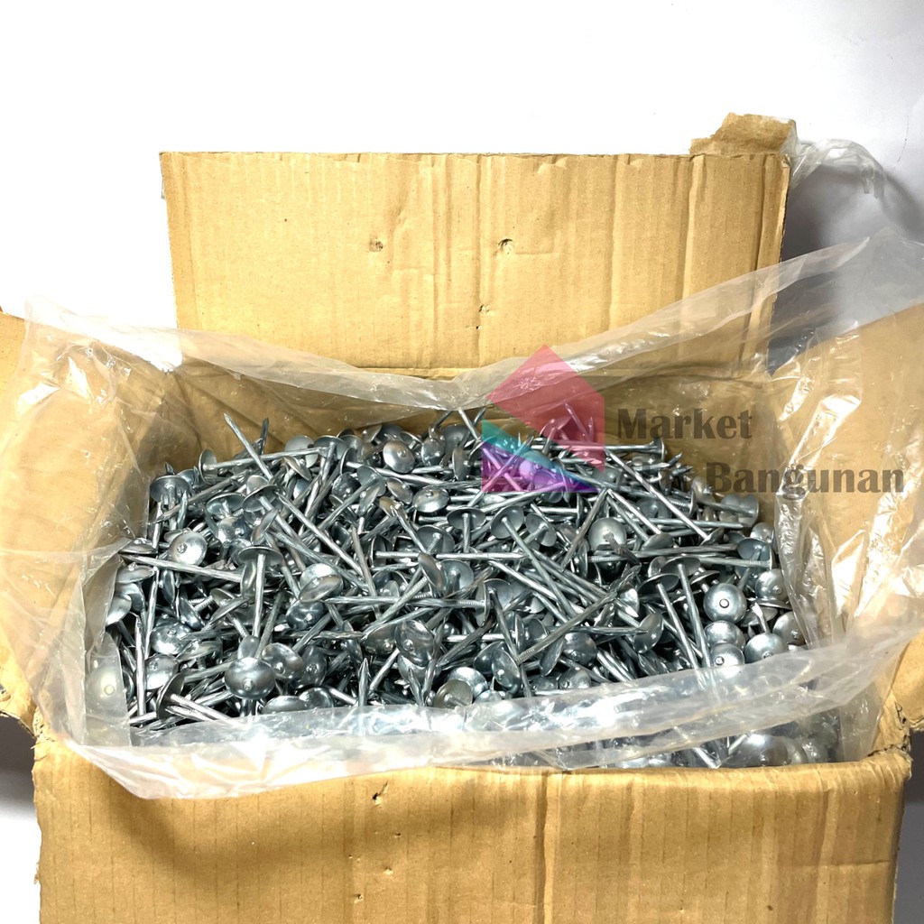 Jual Paku Payung 3” (7 CM) 7 KG / Paku Seng 3 Inci 7 Kilogram/ Paku Asbes 3 Inch PER Dus ...