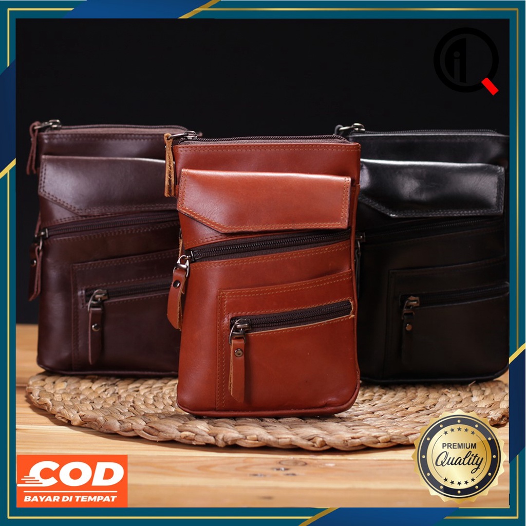 Jual Tas Selempang Waistbag Mini Kulit Asli 100% Premium Slempang Pria ...