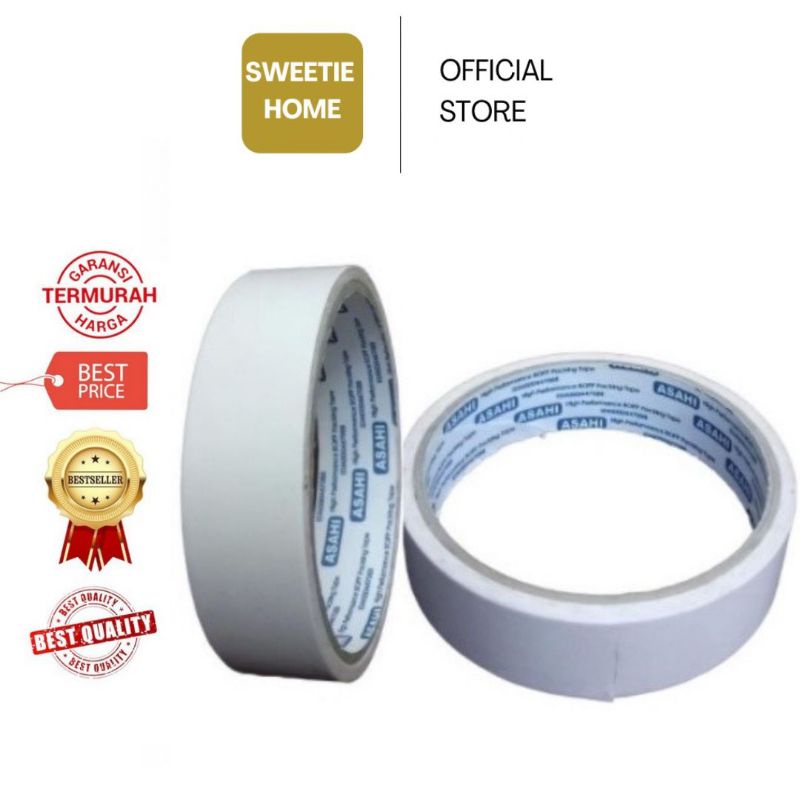 Jual [SWH] Double Tape Putih Perekat 2 Sisi Ukuran 1/2 Dan 1 Inch ...
