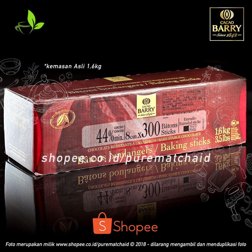 Jual Cacao Barry - Baking Stick 44% 1,6kg Box Dark Chocolate Couverture ...