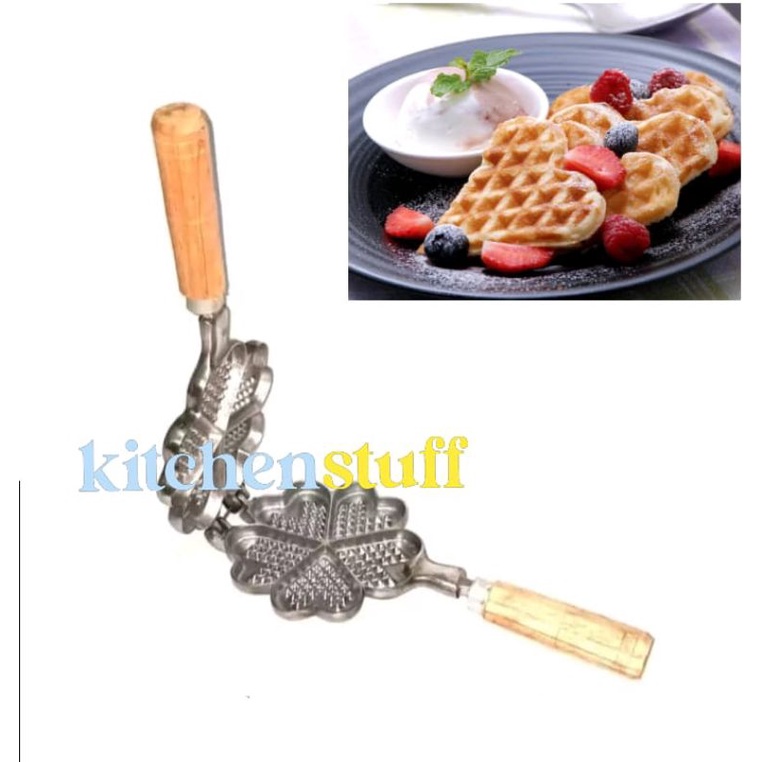 Jual Cetakan Wafel anti lengket Cetakan Kue Wafelo Wafle bentuk hati ...