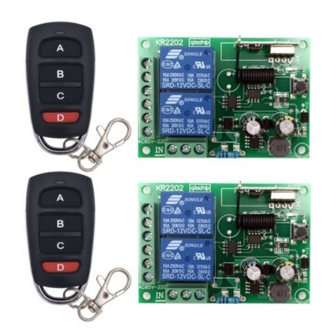 Jual 433 MHz RF Remote Control AC 220V 10A 4CH Relay Receiver | Shopee ...
