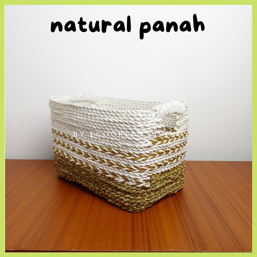 Jual KERANJANG ANYAMAN SEAGRASS / RECTA SEAGRASS SIZE S 30X19X19 CM ...
