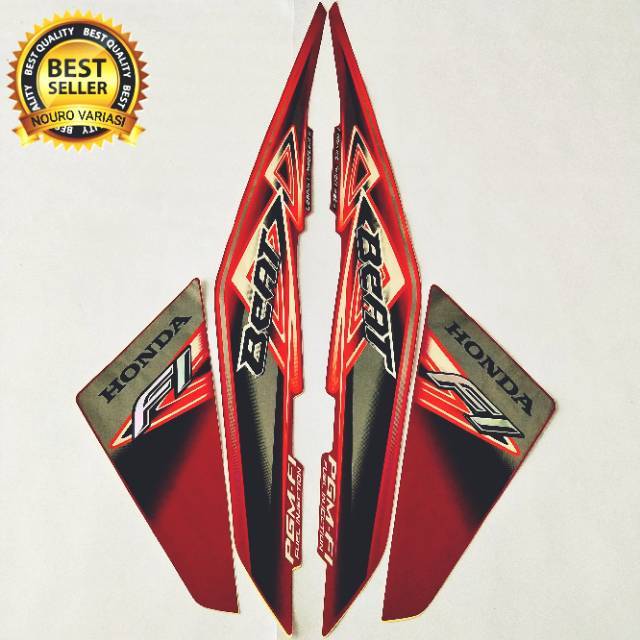 Jual striping honda beat fi 2013 merah list body standar | Shopee Indonesia