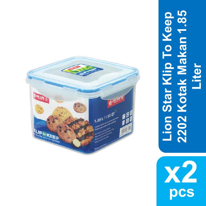 Jual Lion Star Kotak Makan Klip To Keep 2202 1.85L x 2 Pcs | Shopee ...