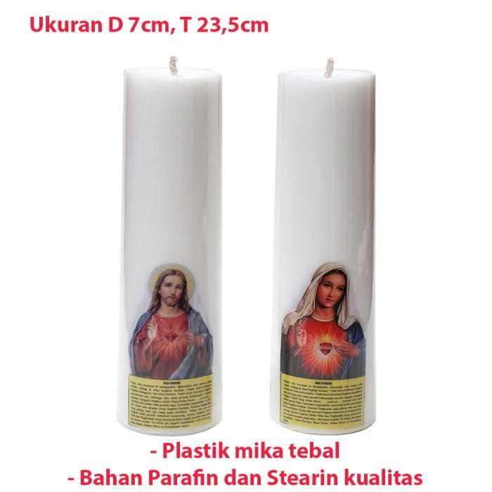 Jual Lilin Doa Misa Altar Gereja Gambar Rohani Kualitas Uk. 23,5 X 7Cm ...
