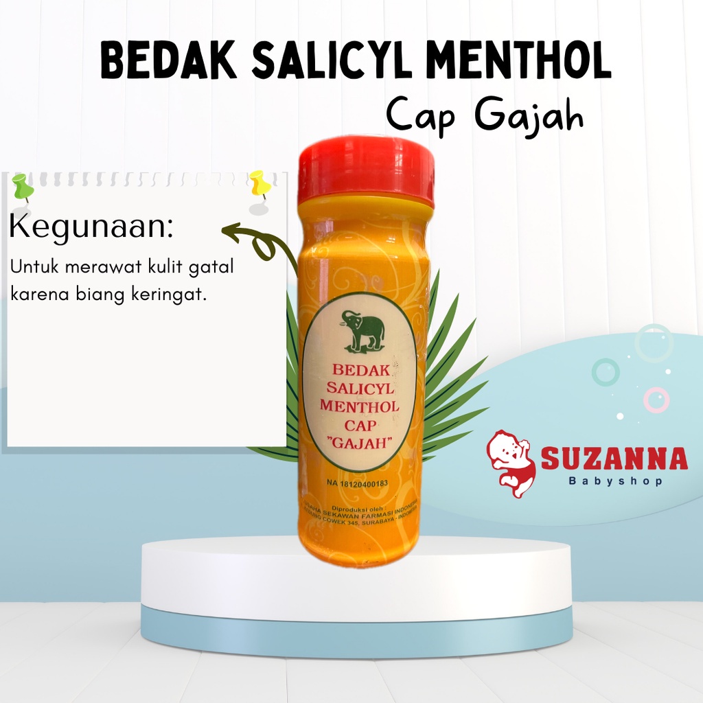 Jual Usfi Salicyl Talk Menthol Cap Gajah Bedak Badan / Bedak Gatal dan ...
