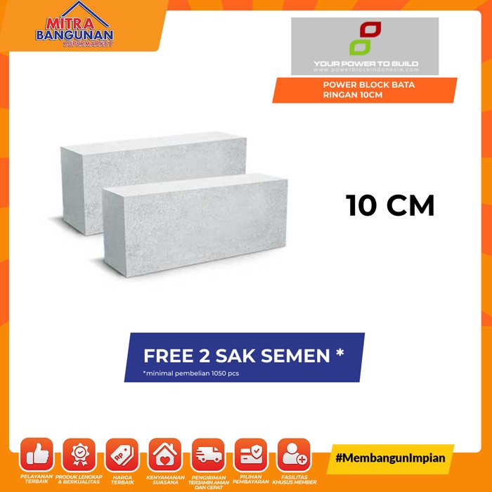 Jual BATU BATA RINGAN POWER BLOCK 10 CM | Shopee Indonesia
