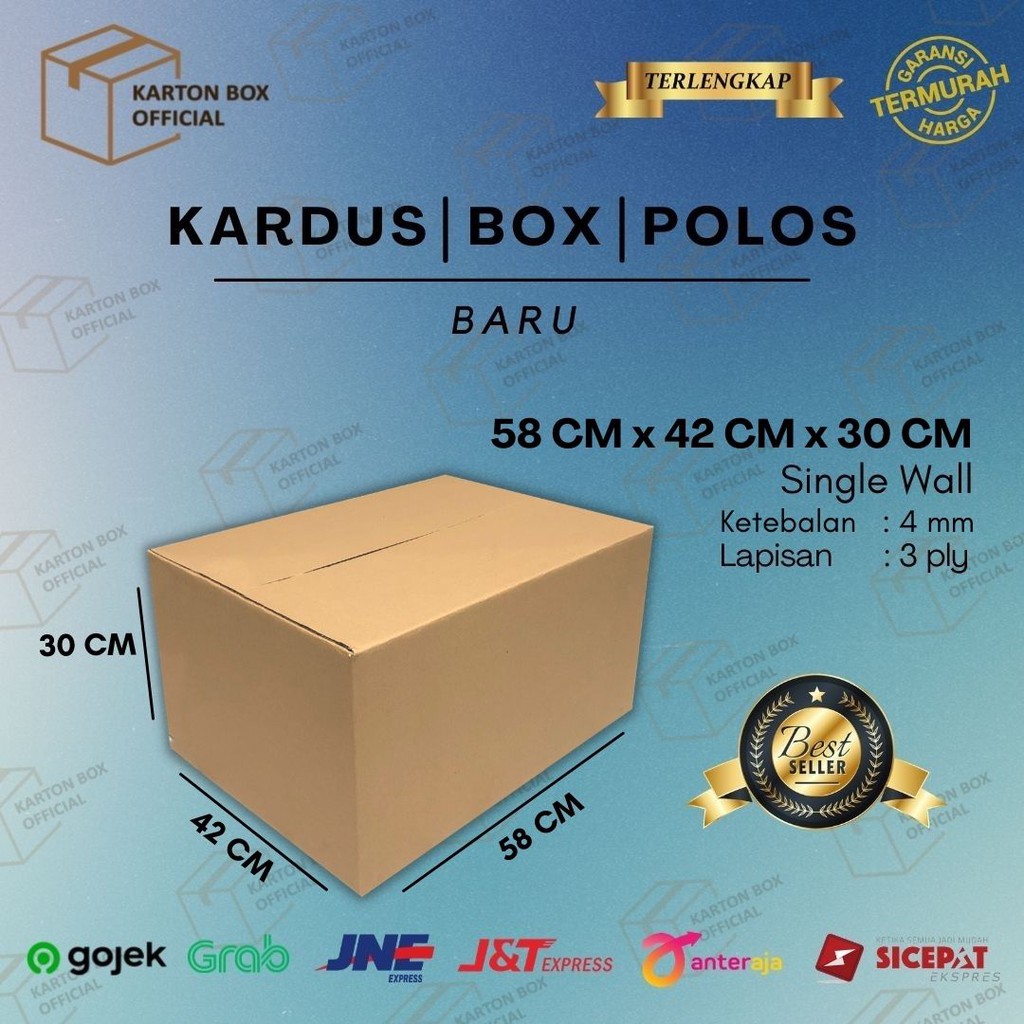 Jual Kardus Karton Box Besar 58x42x30 CM Kotak Dus Packing Jumbo Kokoh ...