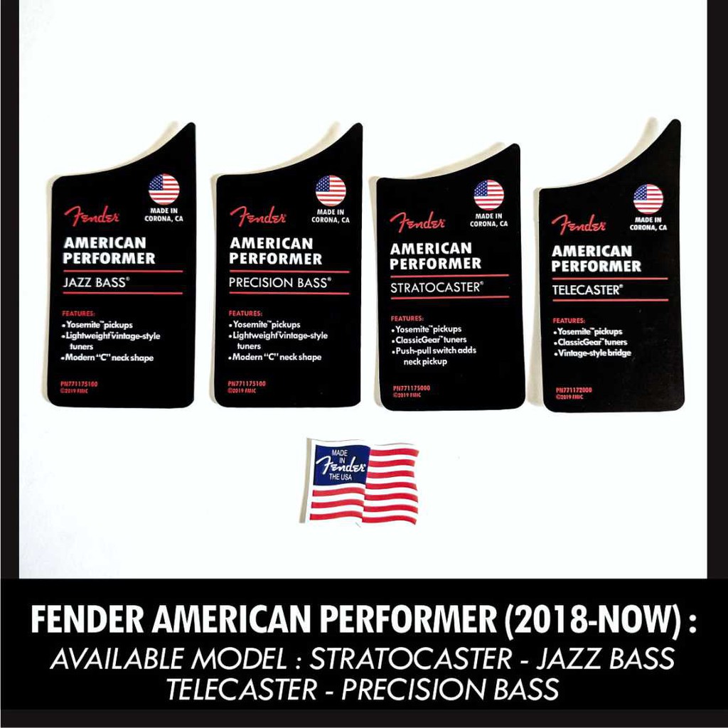 Jual Fender USA Sticker Pickguard Gitar dan Bass Set Stiker Pickguard ...