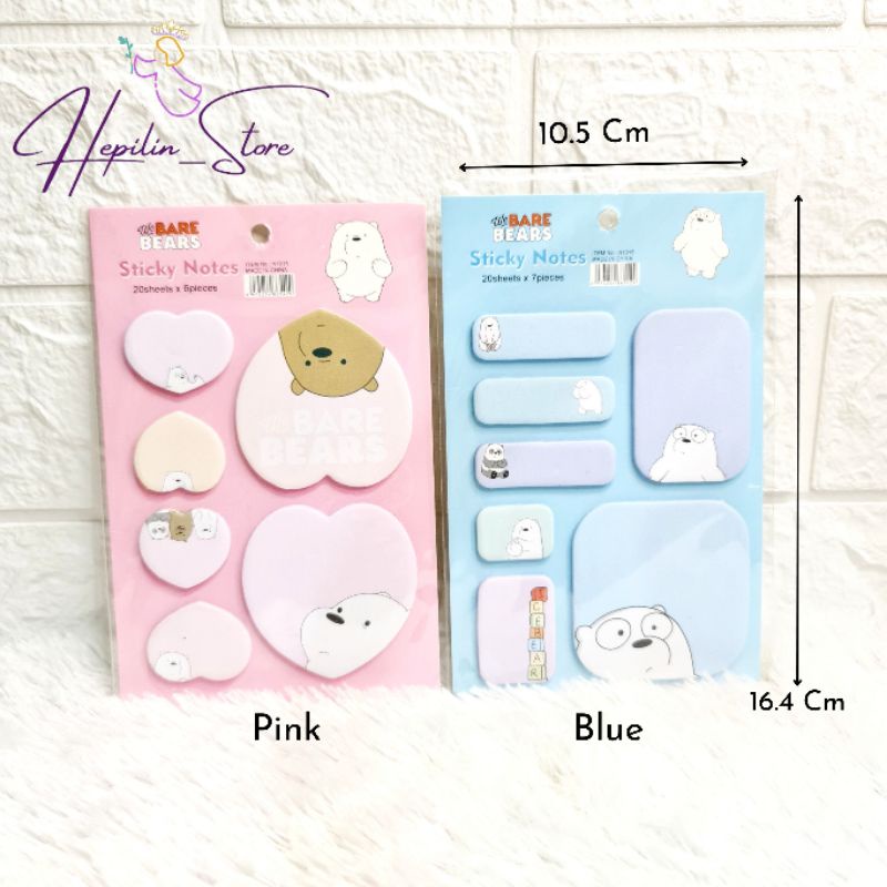 Jual Sticky Notes 20 Sheets Bare Bears / Memo Bentuk Lucu / Sticky ...