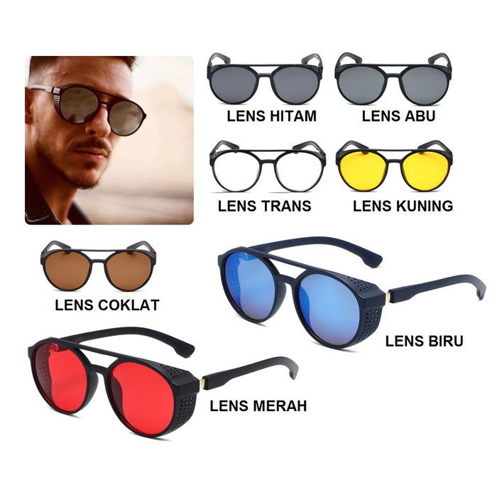 Jual Kacamata retro steampunk vintage polarized sunglasses pria motor ...