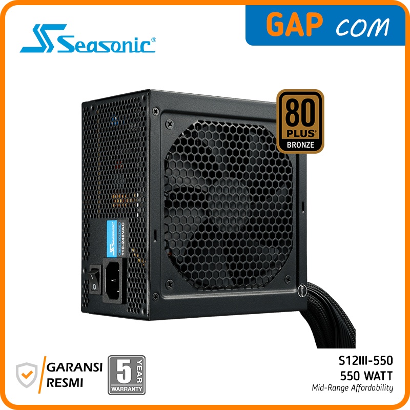 Jual PSU 550W Seasonic S12III-550 Watt Pure Power Supply 80Plus Bronze ...