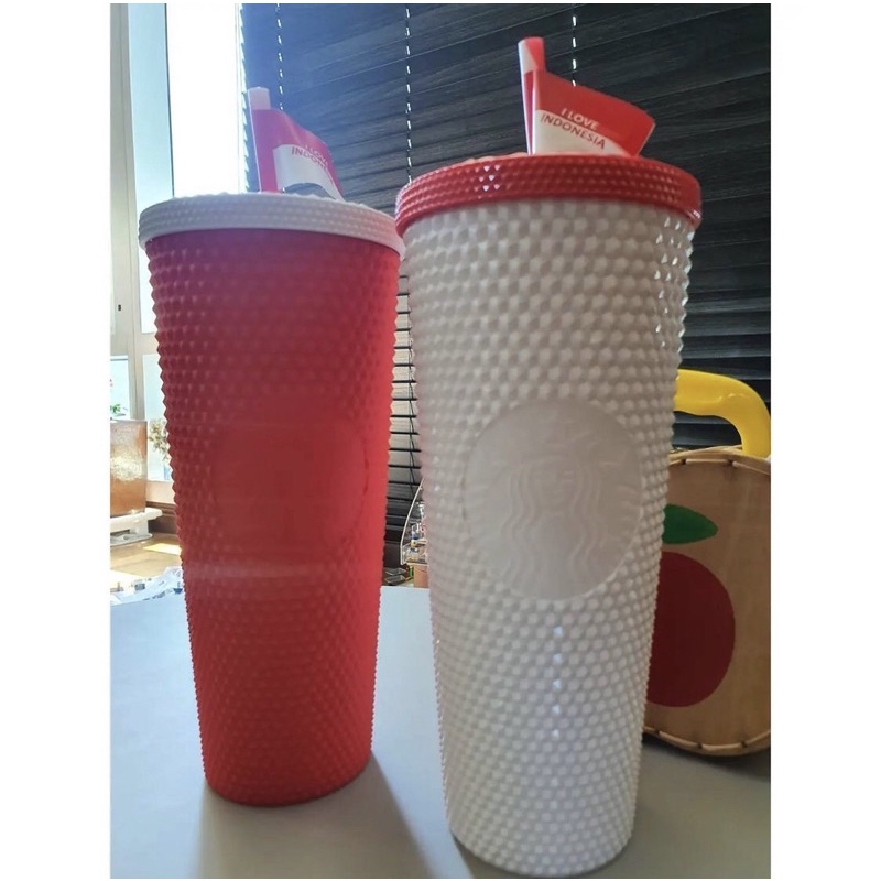 Jual starbucks tumbler studded merah putih indonesia bling cup 710ml ...