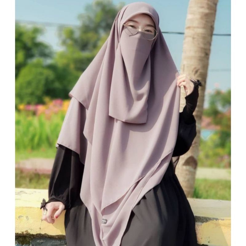 Jual Khimar Instan Plus Cadar Kerudung Segi Tiga Instan Syar'i Hijab ...