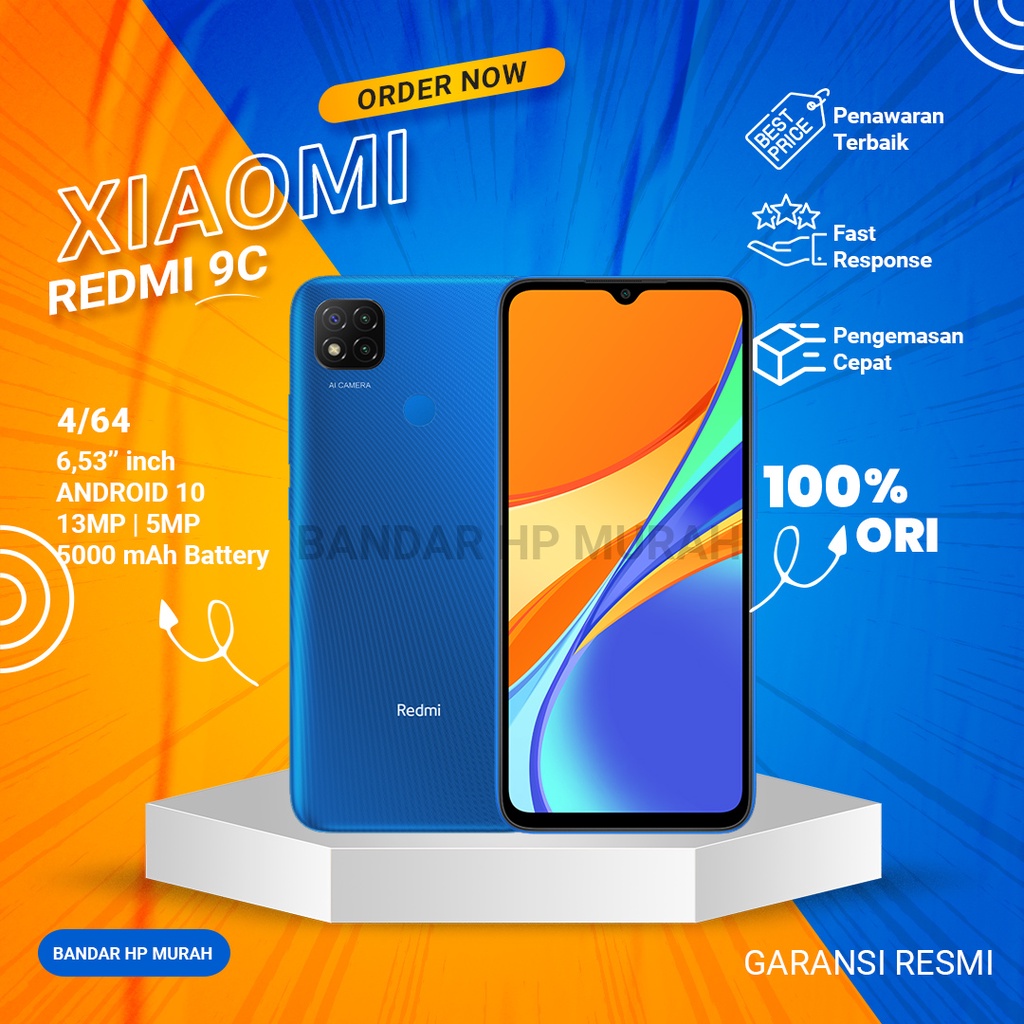 Jual Xiaomi Redmi 9C 4/64GB MediaTek Helio G35 Battery 5000 mAh ...