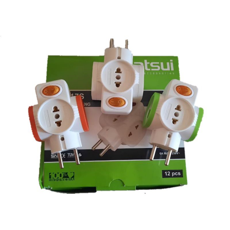 Jual STEKER T MULTI CABANG 4 + ON/OFF SWITCH KUNINGAN MATSUI | Shopee ...