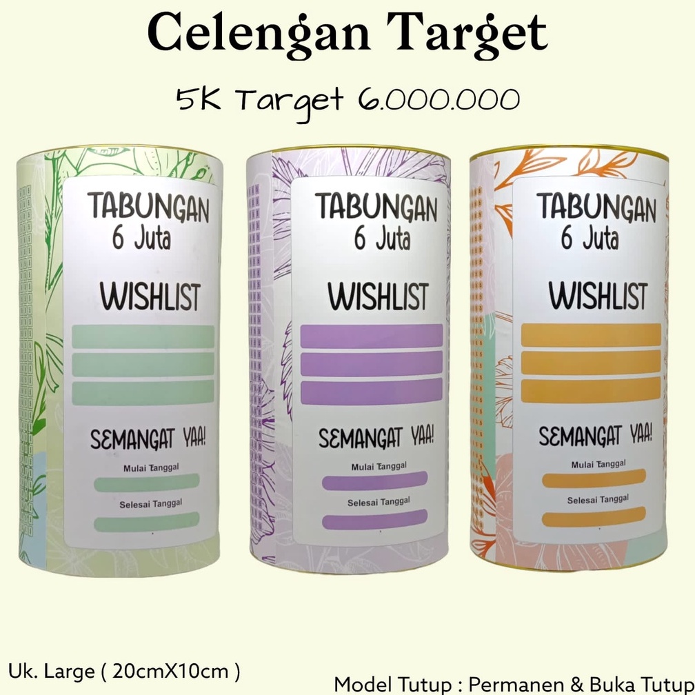 Jual CELENGAN TARGET JUMBO 5K TARGET 6JT MURAH CELENGAN VIRAL TABUNGAN ...