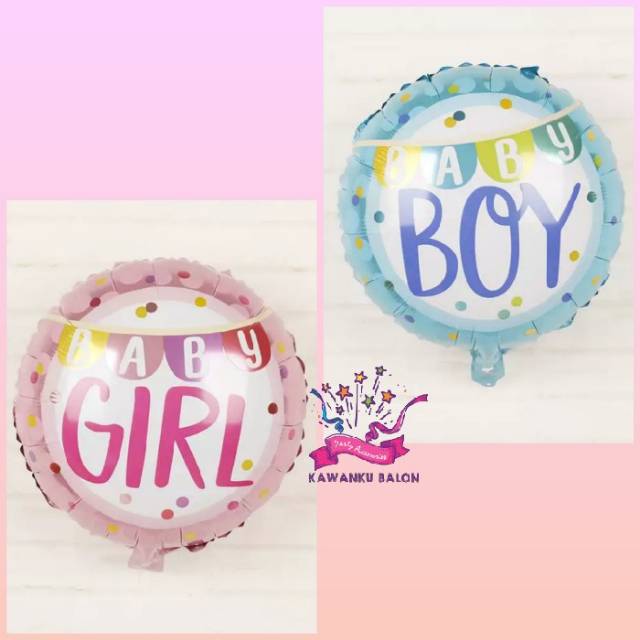 Jual Balon Foil Bulat Baby Boy/Girl/Balon Baby Shower/Welcome Baby ...