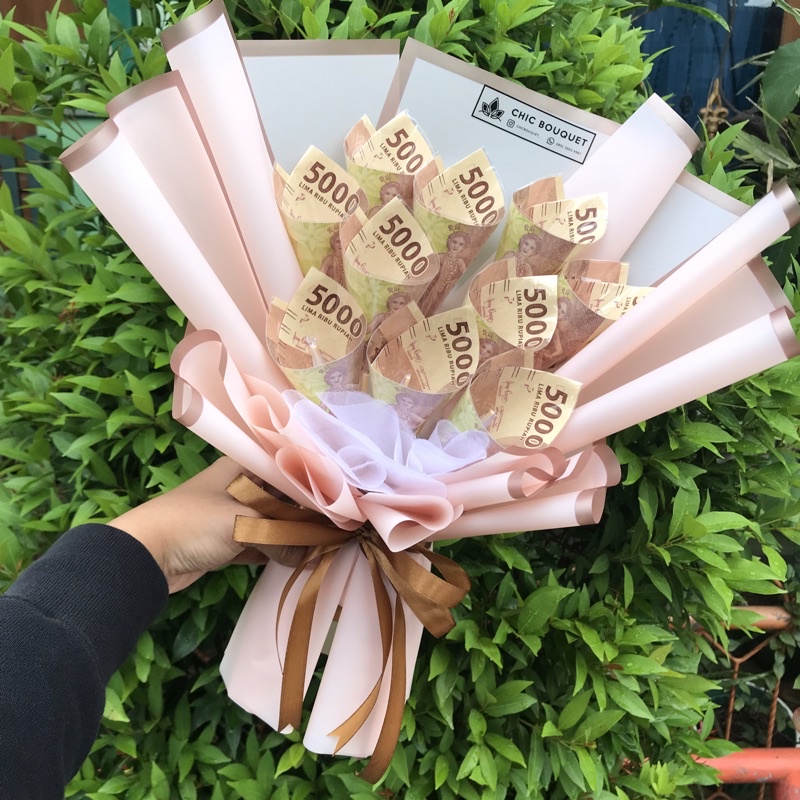 Jual Money bouquet/money buket/buket uang/hadiah wisuda | Shopee Indonesia