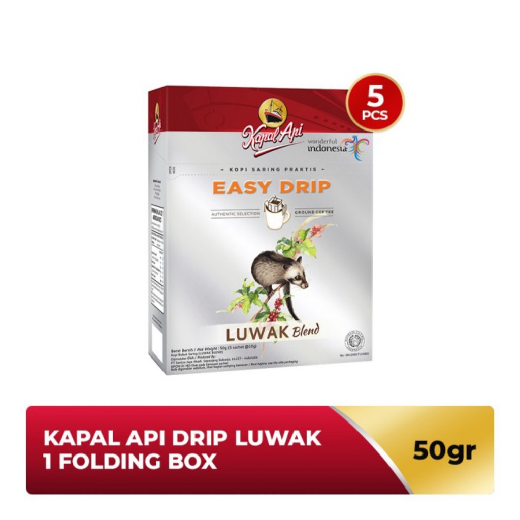 Jual Kapal Api Luwak Blend Easy Drip Coffee Box (Isi 5 sachet x 10 Gram ...