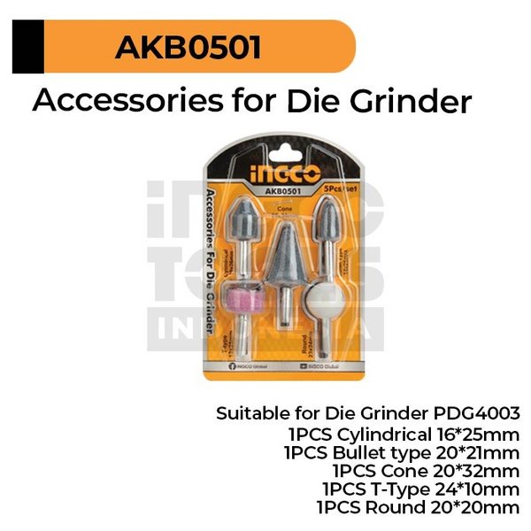 Jual Mini Die Grinder Accessories SET 5 Pcs INGCO AKB0501 Mata Batu ...
