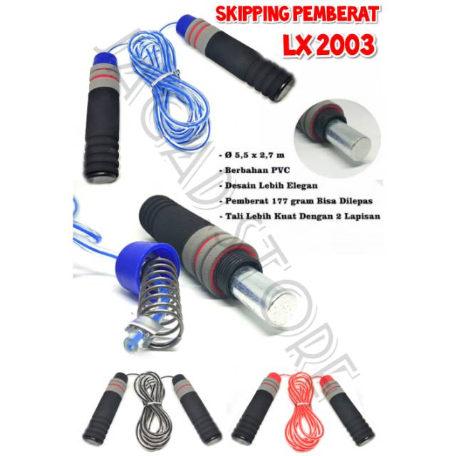 Jual Skipping Pemberat, Lompat Tali, Jump Rope Dilengkapi Pemberat ...