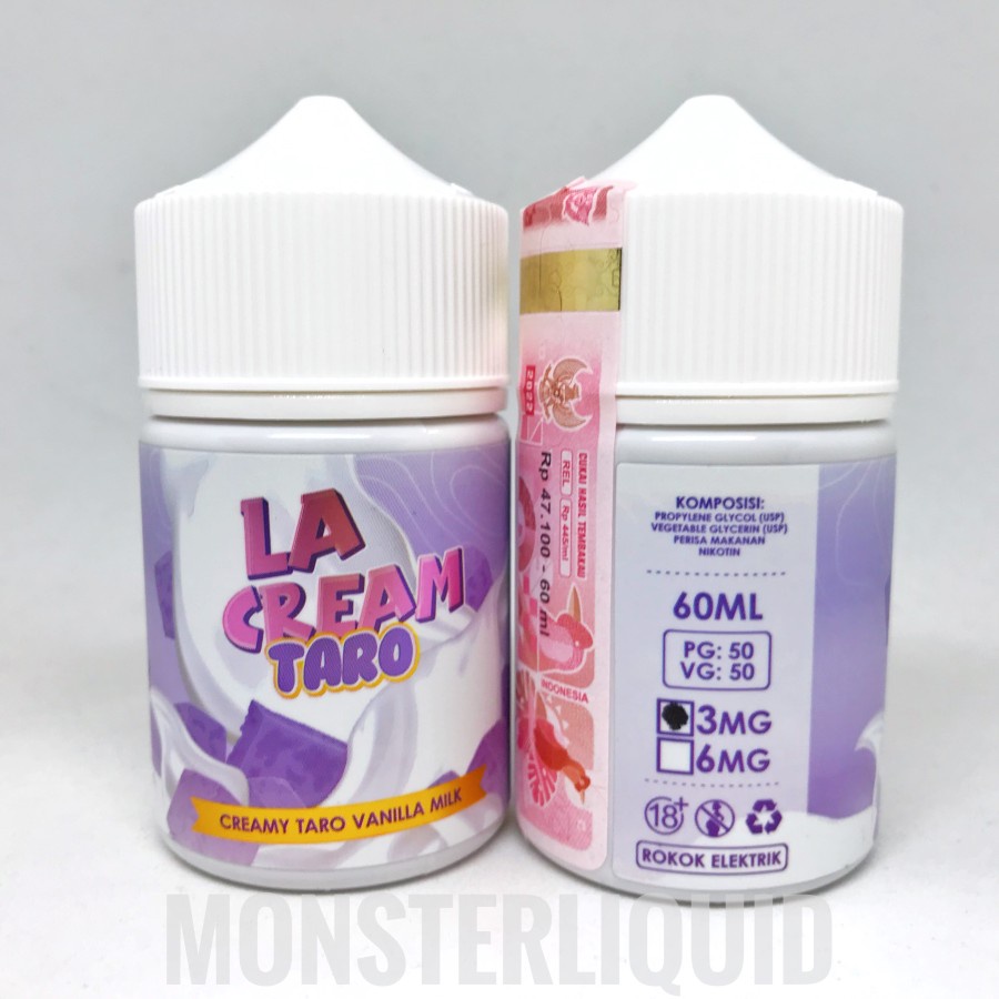 Jual LA CREAM TARO CREAMY VANILLA MILK BY LEVICA JUICE 3MG 60ML | Shopee Indonesia