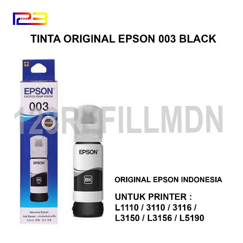 Jual TINTA ORIGINAL EPSON 003 BLACK HITAM | Shopee Indonesia