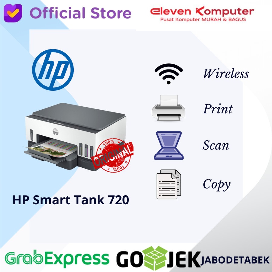 Jual Printer HP Smart Tank 720 Print Scan Copy | Shopee Indonesia