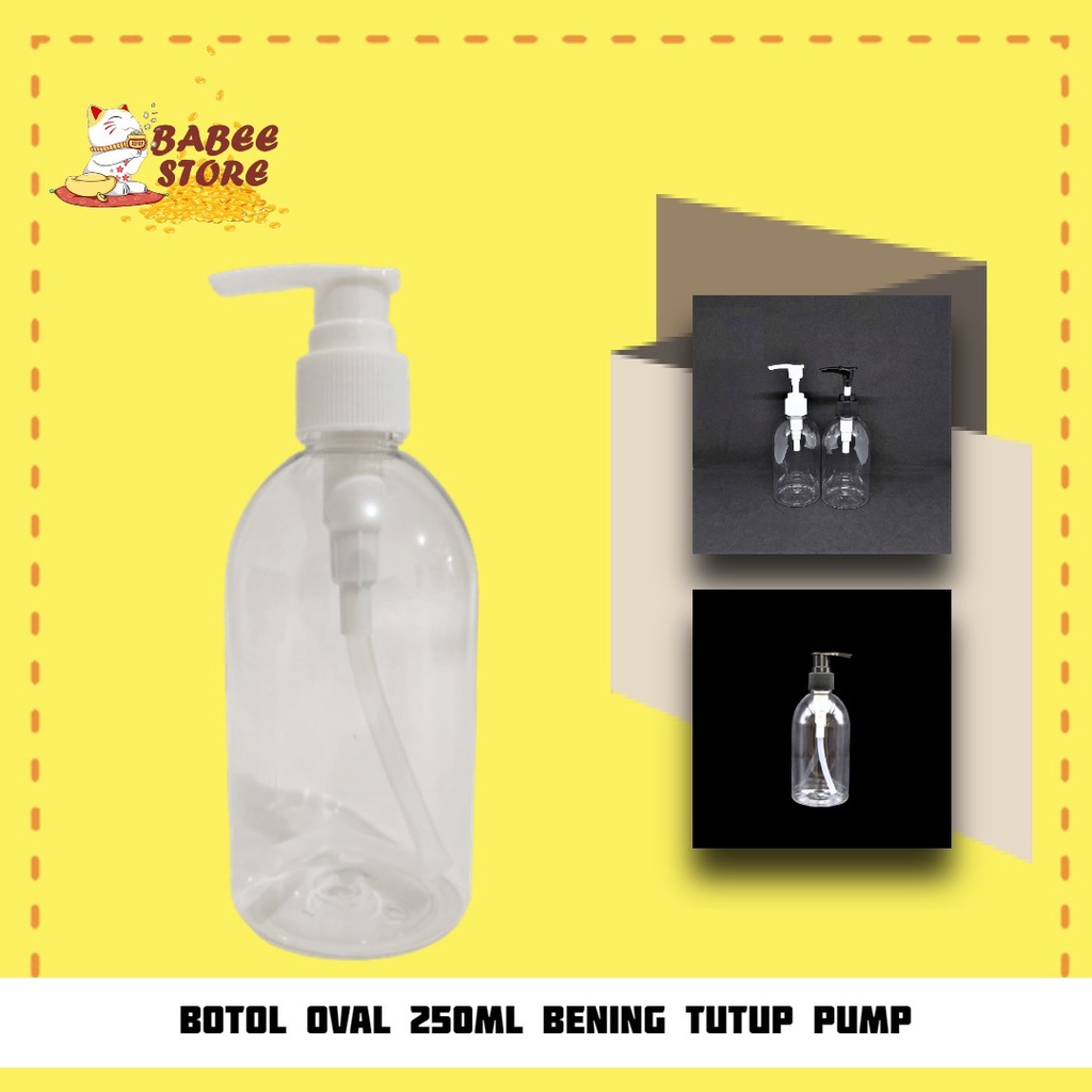 Jual BOTOL 250ML PUMP / BOTOL PLASTIK 250ML OVAL BENING / BOTOL ISI ULANG SABUN SHAMPOO ...