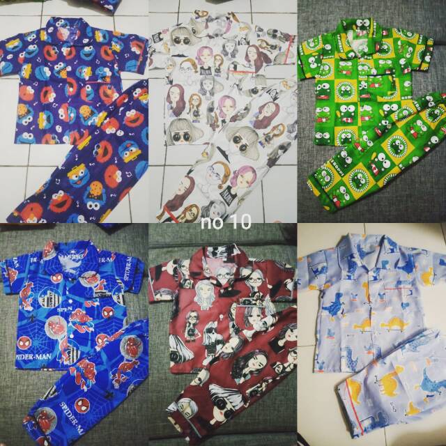 Jual Piama Anak Caracter Lucu (Baju+Celana) | Shopee Indonesia