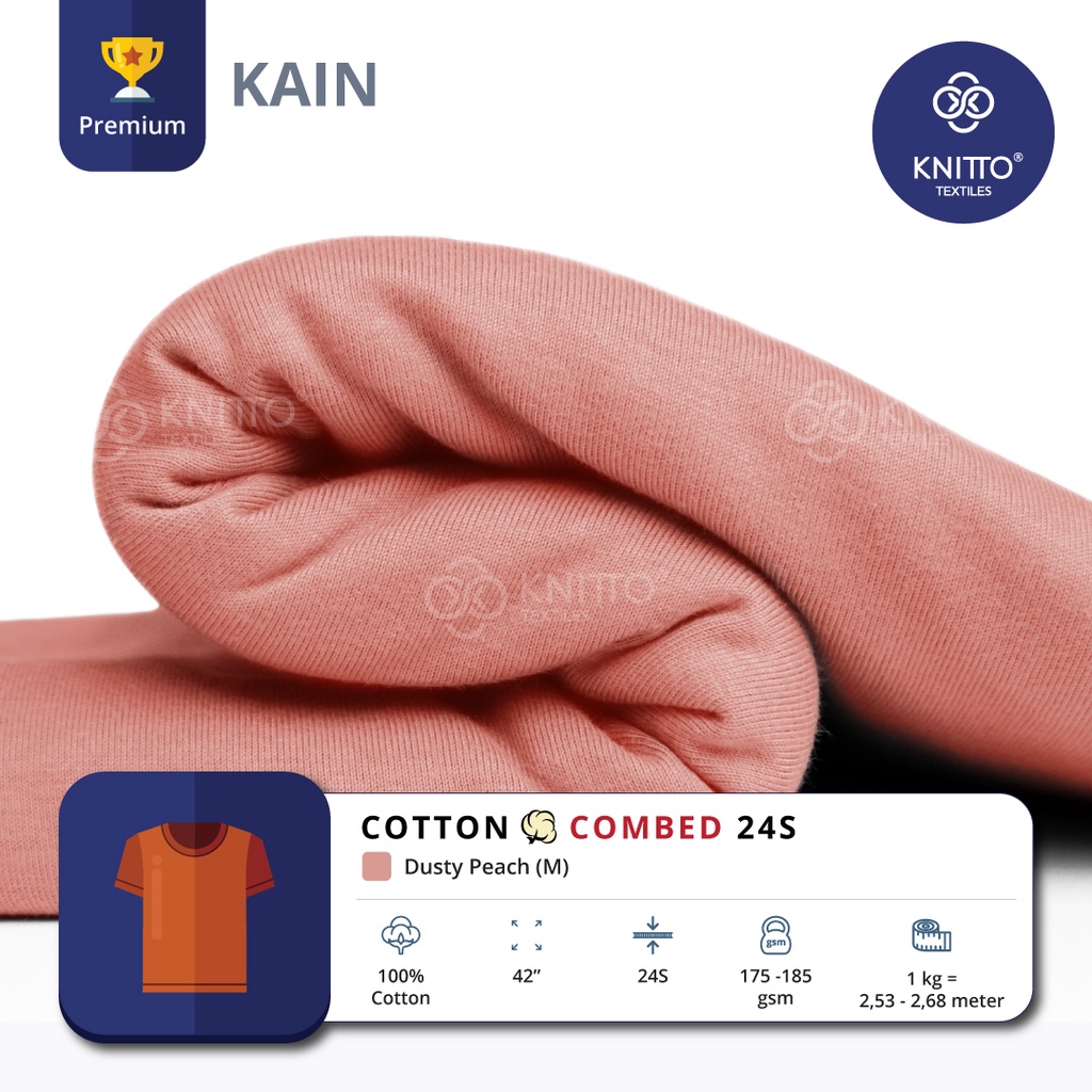Jual KAIN KAOS COTTON COMBED 24S DUSTY PEACH ( BAHAN KAOS ) - KNITTO ... Jual KAIN KAOS COTTON COMBED 24S DUSTY PEACH ( BAHAN KAOS ) - KNITTO ...