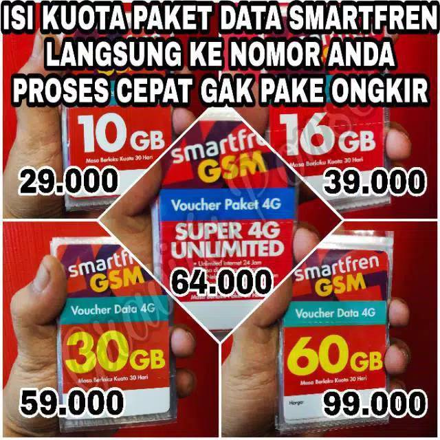 Jual Promo Kuota Smartfren 10GB,16GB,30GB,60GB,FUP | Shopee Indonesia