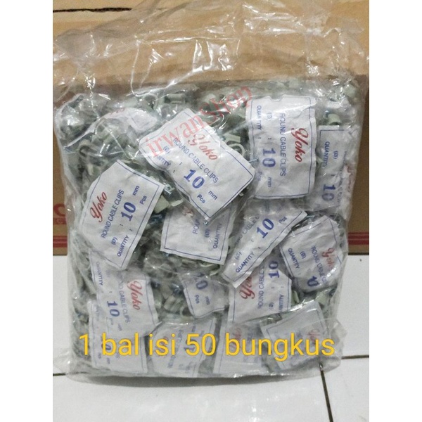 Jual Klem Kabel 10 mm 50 bungkus / Klem Kabel no 10 per bal 50 bungkus ...