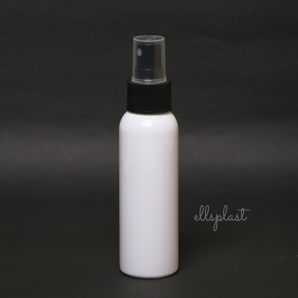 Jual BOTOL SPRAY 100 ML / BOTOL PET 100 ML PUTIH TUTUP SPRAY HITAM | Shopee Indonesia