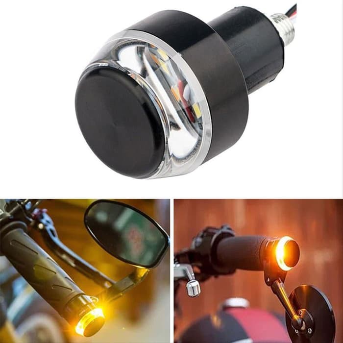 Jual Lampu Led Sen Sein Jalu Stang Motor Sepeda 2 Warna Bar End ...