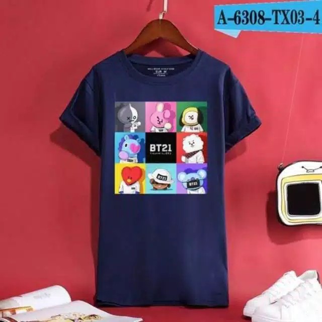 Jual KAOS K-POP BTS BT21 CARTOON FREE PC | Shopee Indonesia