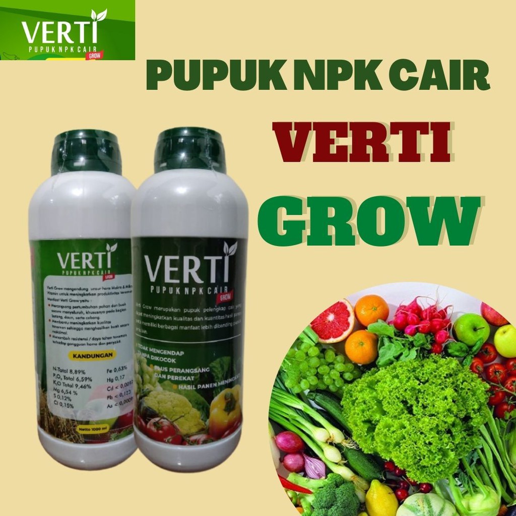 Jual Pupuk Cair VERTI GROW, Pupuk Npk Untuk Buah Naga, Pupuk Untuk Masa Pertumbuhan Vegetatif ...
