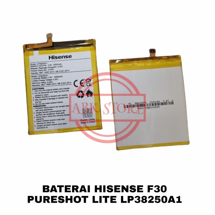 Jual BATRE BATERAI BATTERY HISENSE F30 PURESHOT LITE LP38250A1 ORIGINAL ...